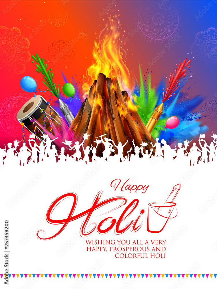 colorful promotional background for Festival of Colors celebration with ...