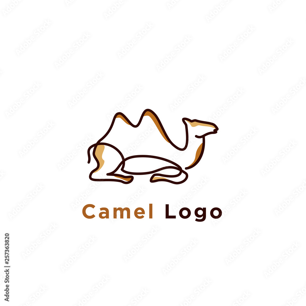 line art illustration of camel logo designs, camel logo designs concept ...
