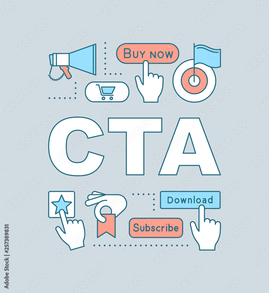 CTA word concepts banner Stock Vector | Adobe Stock