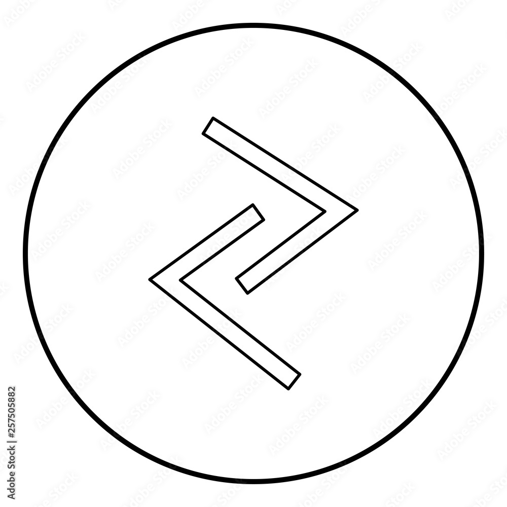 Jera rune year yeild harvest symbol icon outline black color vector in ...