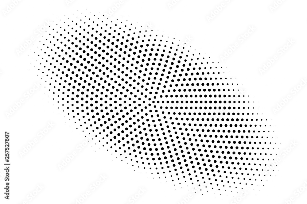 Black and white halftone vector background. Centered gradient on oval ...