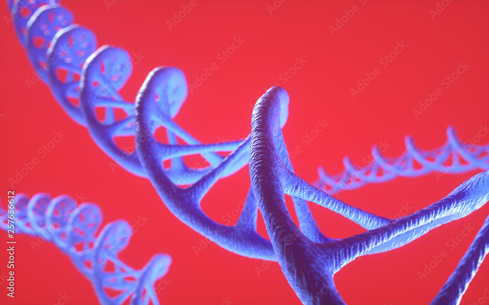 Genetic engineering and gene manipulation concept, 3d rendering ...