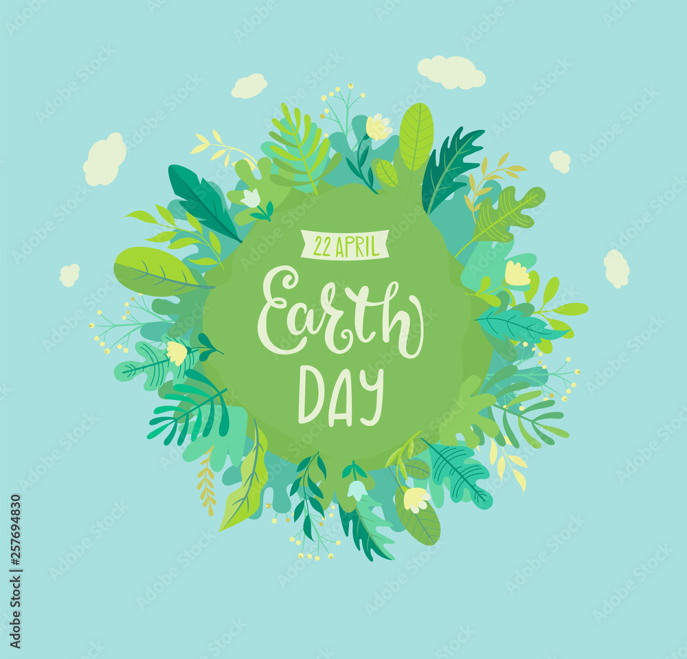 Banner for Earth Day for environment safety celebration. Green planet ...