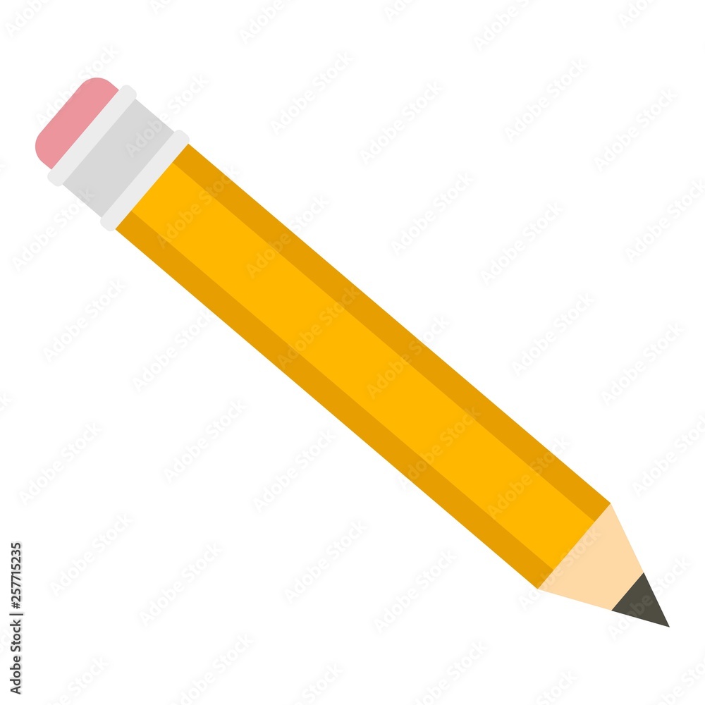 Pencil icon. Flat illustration of pencil vector icon for web design ...