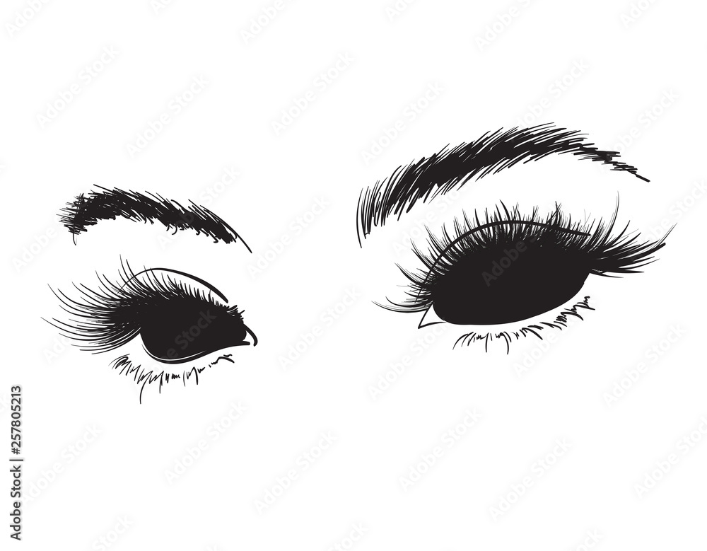 Demonic black eyes without a pupil. Sketch of scary female eyes on a ...