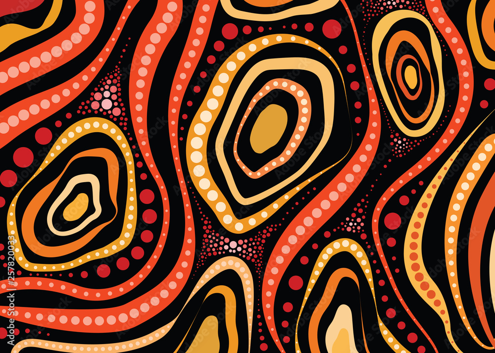Aboriginal art vector background. Illustration based on aboriginal ...