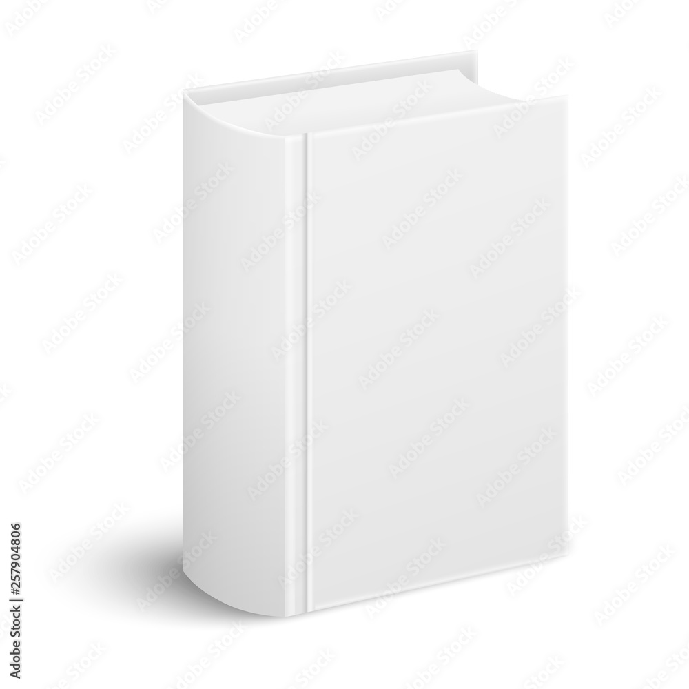 Closed realistic thick book standing cover and spine to the viewer in ...
