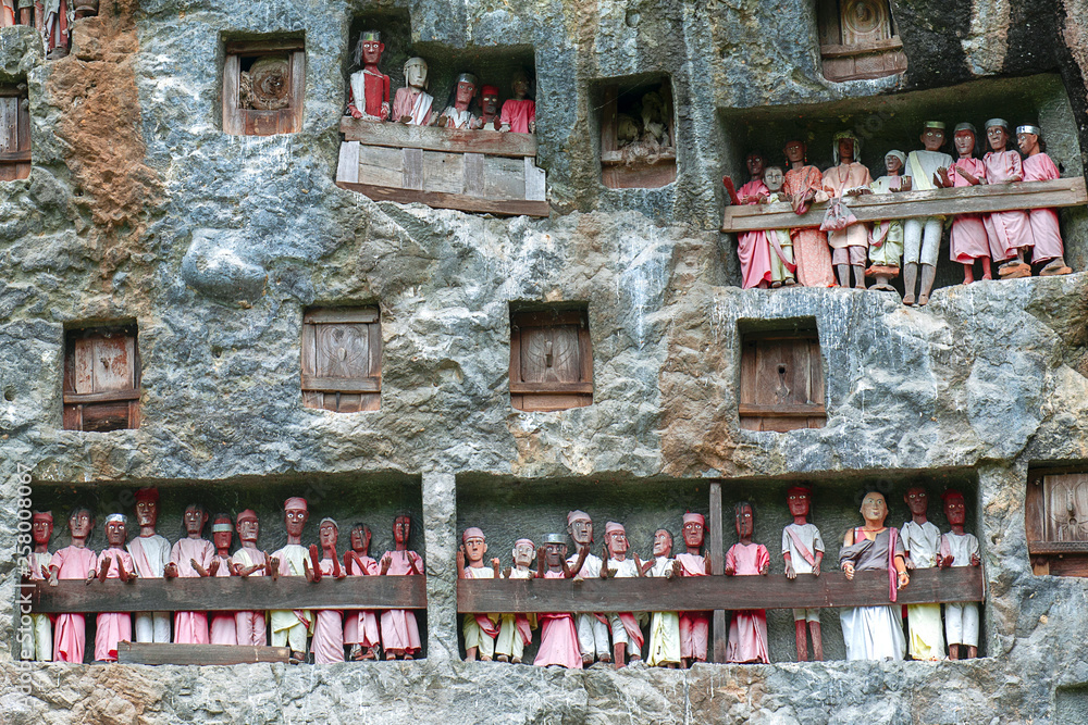Cliffs burial site, traditional burial ground in Tana Toraja, worldwide ...