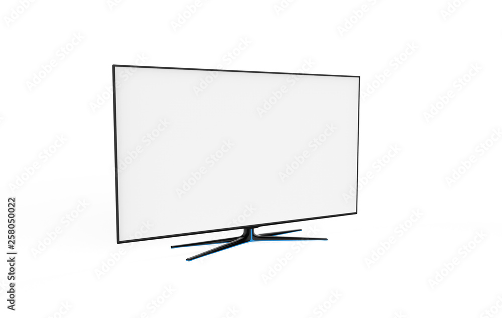 Realistic TV screen. Modern stylish lcd panel, led type. Large computer ...