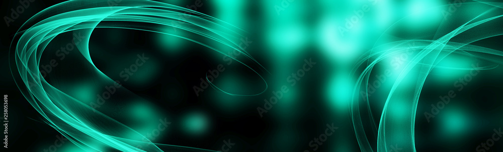 Light blue gradient glowing blurred light background. Neon dynamic flow ...