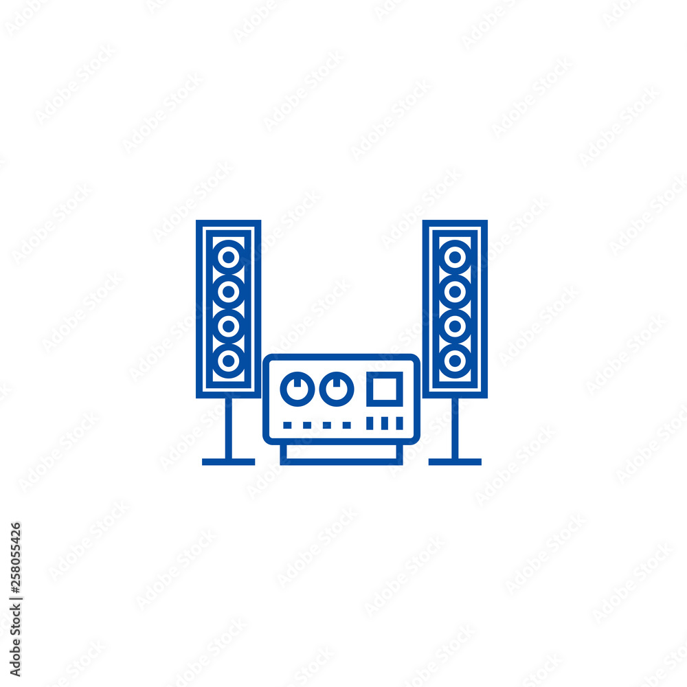 Stereo, sound, hi fi system line concept icon. Stereo, sound, hi fi ...