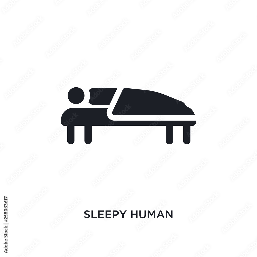 sleepy human isolated icon. simple element illustration from feelings ...