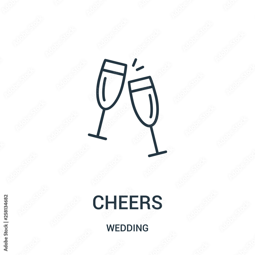 cheers icon vector from wedding collection. Thin line cheers outline ...