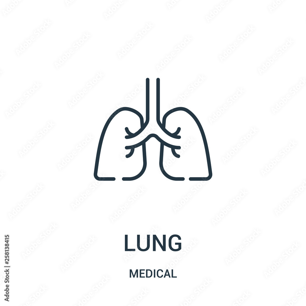 lung icon vector from medical collection. Thin line lung outline icon ...