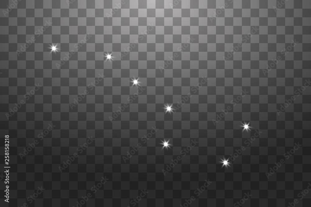 Big Dipper Zodiac Sign of the Beautiful Bright Stars on a transparent ...