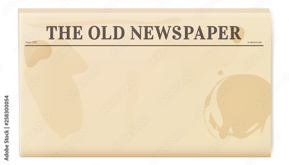 Vintage newspaper template. Folded cover page of a news magazine. Stock ...