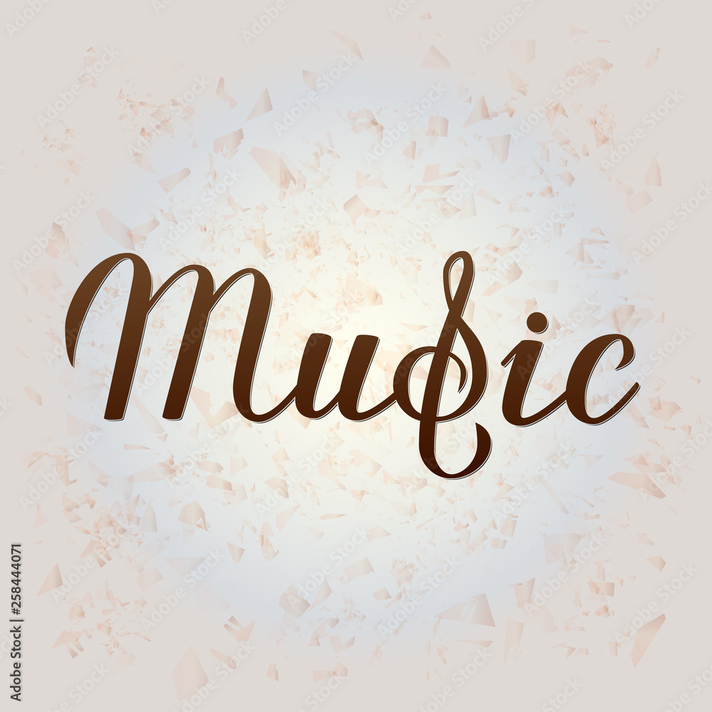 Music calligraphy hand lettering. Karaoke bar sign. Musical shop or ...