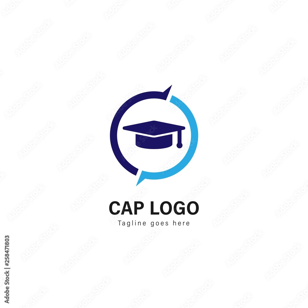 University logo template design. University logo with modern frame ...