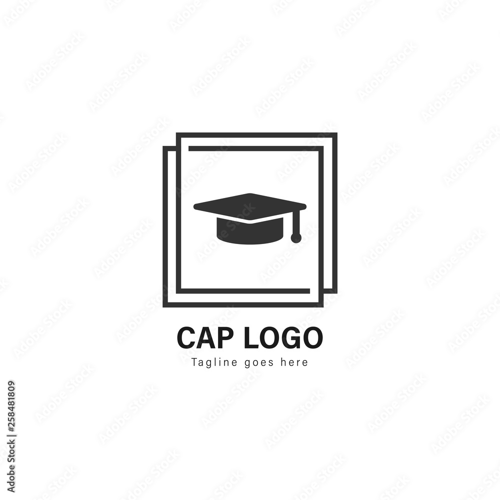 University logo template design. University logo with modern frame ...