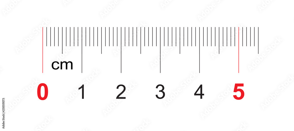 Grid for a ruler of 50 millimeters, 5 centimeters. Calibration grid ...
