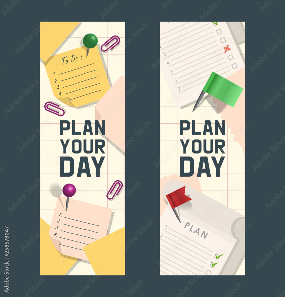 Note papers vector page of notepad or sheets of nootbook and stickers ...