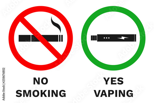 NO SMOKING, YES VAPING sign. Vector. Stock Vector | Adobe Stock