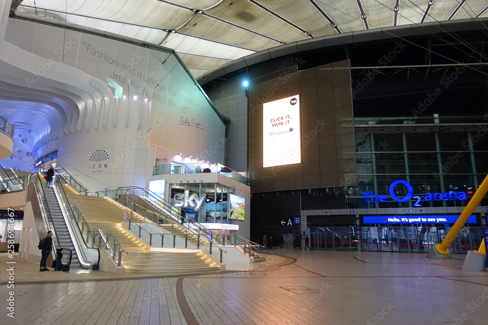 Photo from interior of famous Icon Outlet stores mall inside O2 Arena ...