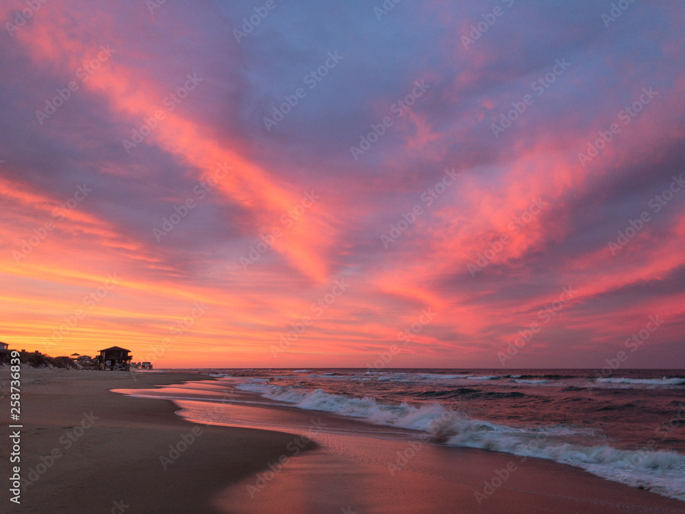 Pink Sunsets On The Beach