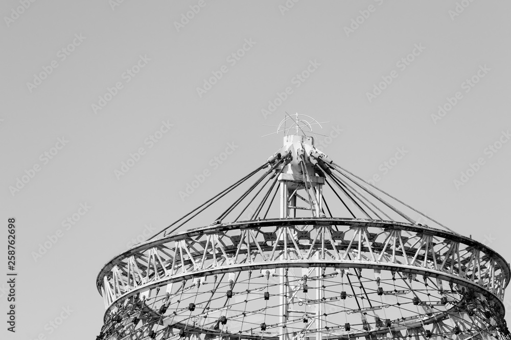 Iconic Spokane Pavilion in black and white focused on the top Stock ...