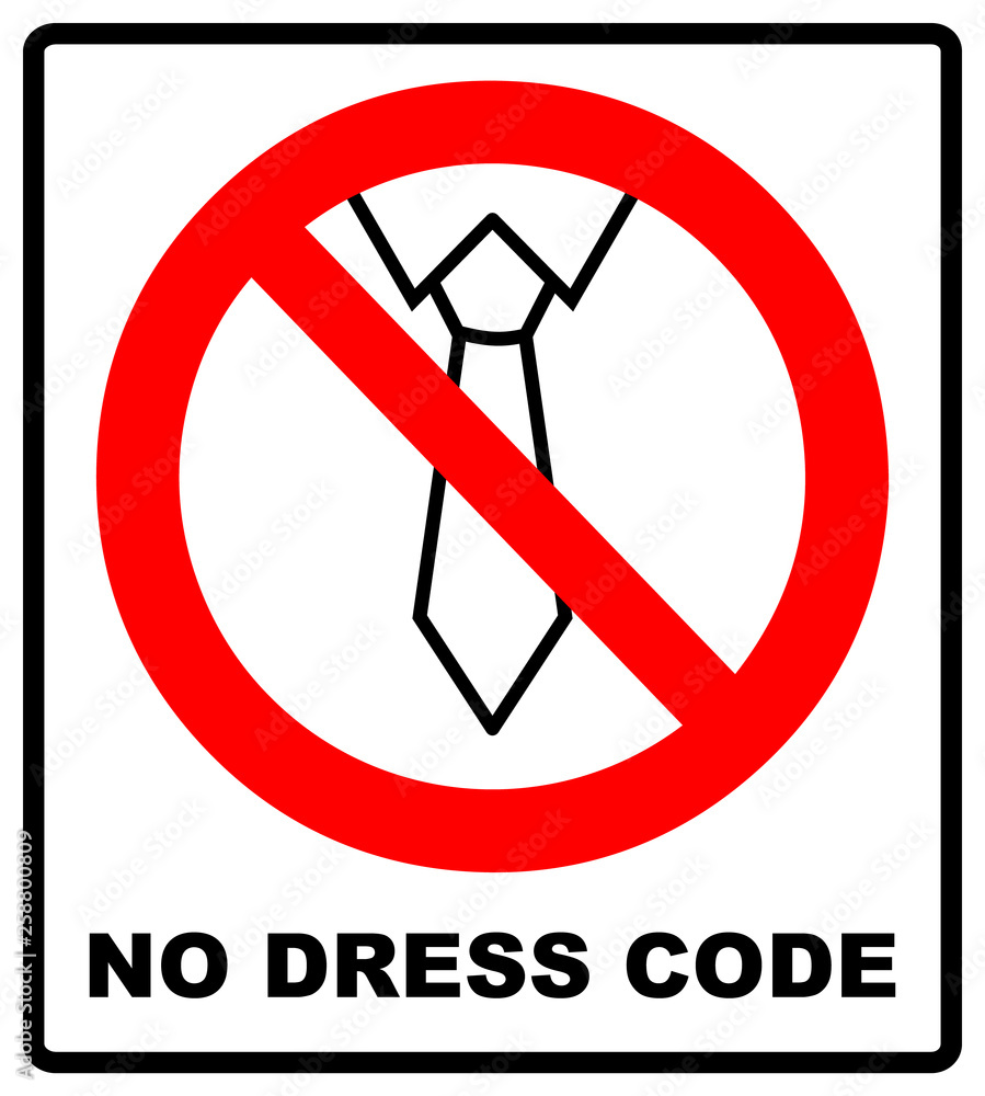 Tie line icon in prohibition red circle, No business style of dress ban ...
