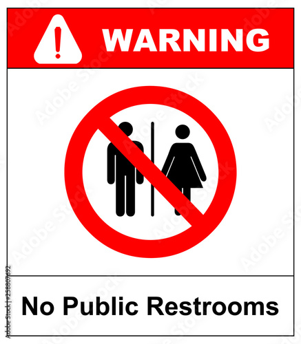 No public restrooms symbol. Do not pooping and peeing people sign. No ...