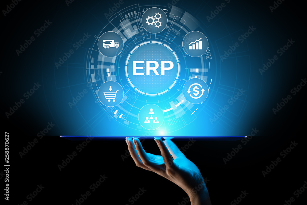 ERP - Enterprise resource planning business and modern technology ...