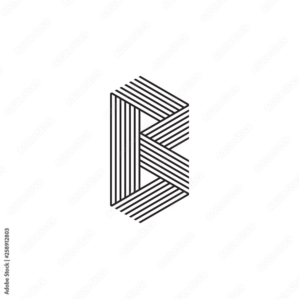 Simple line illustration logo from letter B logo design concept Stock ...