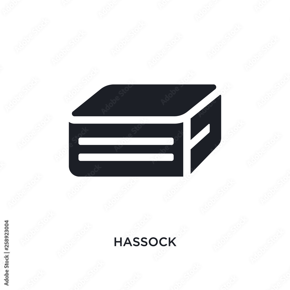 black hassock isolated vector icon. simple element illustration from ...