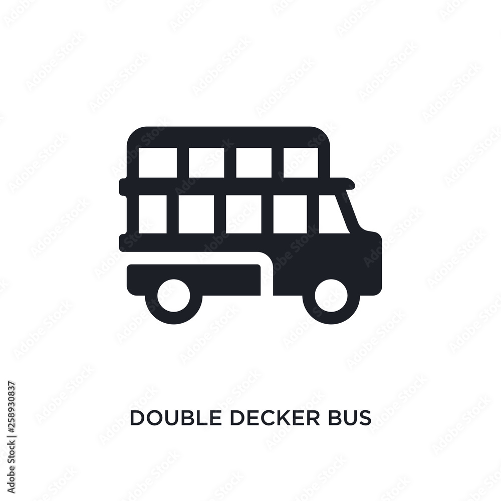 black double decker bus isolated vector icon. simple element illustration from transport-aytan ...