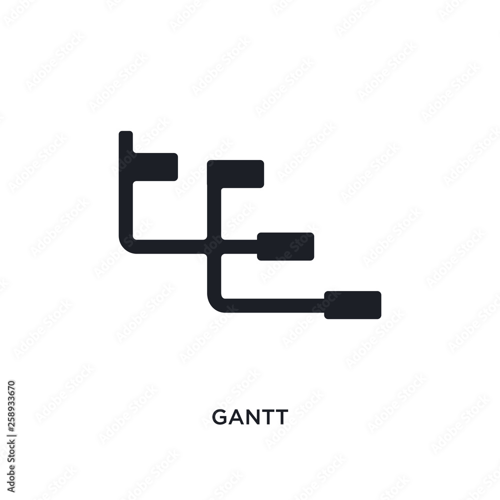 black gantt isolated vector icon. simple element illustration from ...