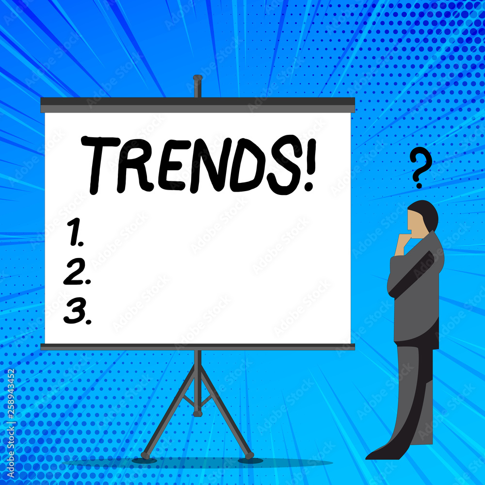 Word writing text Trends. Business photo showcasing General projected ...