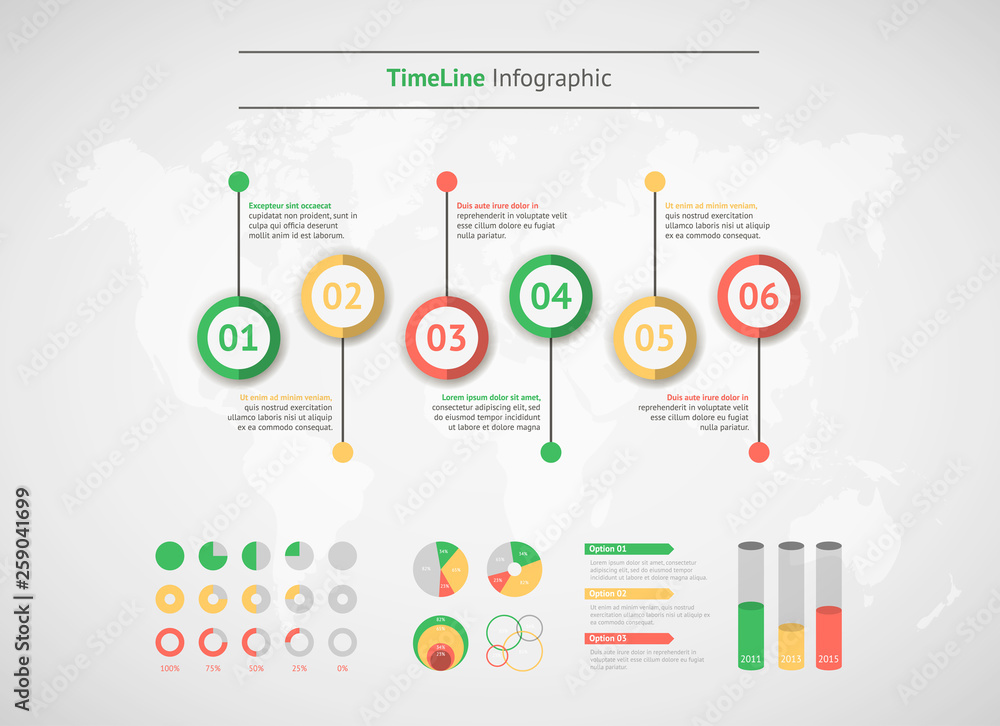 Timeline vector infographic. World map Stock Vector | Adobe Stock Timeline vector infographic. World map Stock Vector | Adobe Stock