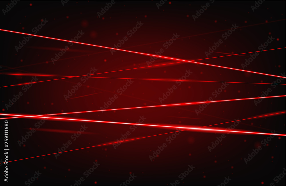 Red realistic laser beam background. Laser rays iolated on black ...
