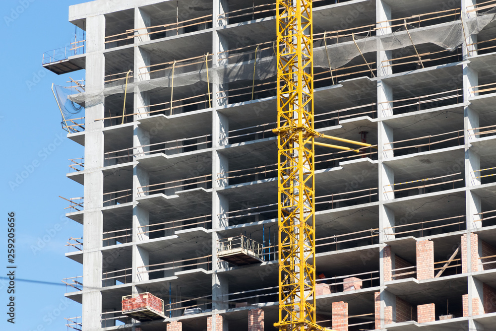 wall with window openings in a multi-storey high-rise residential ...