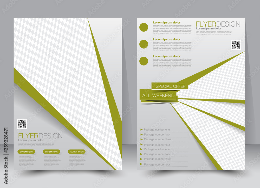Flyer template. Business brochure. Editable A4 poster for design ...