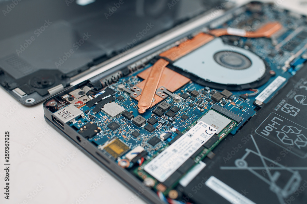 Disassembly and repair laptop. Service, replacement cooling system, fan ...
