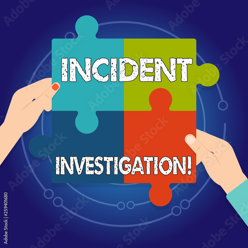 Text sign showing Incident Investigation. Business photo text Account ...