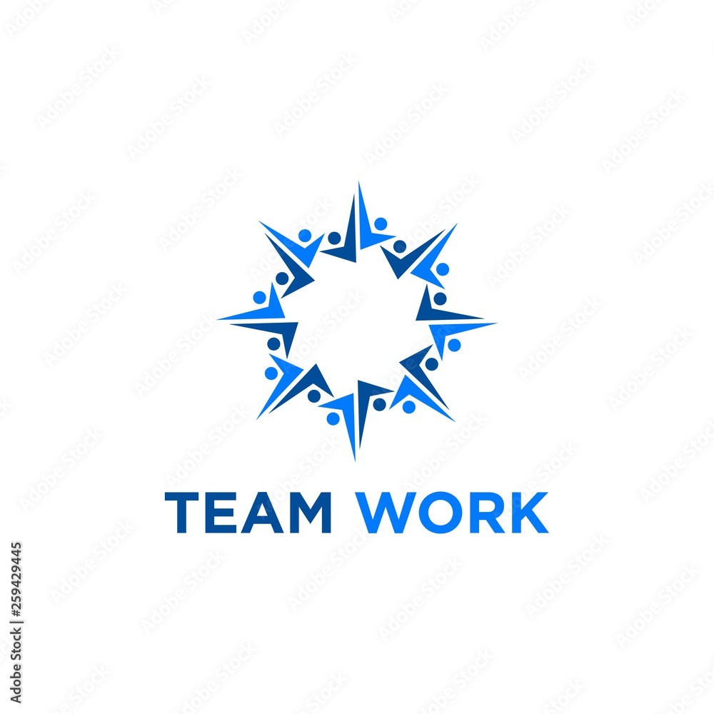 people group, teamwork logo design Stock Photo | Adobe Stock