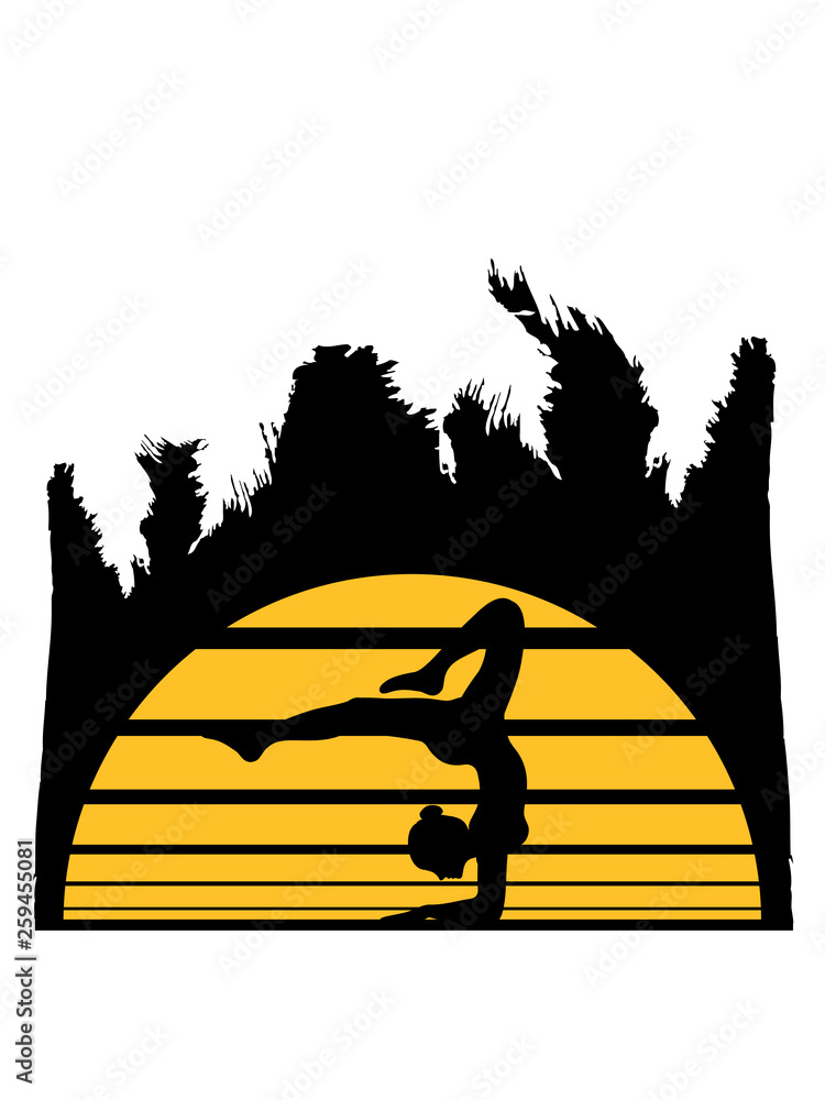 ferien sonne urlaub yoga insel palmen strand meer frau gymnastik sport ...