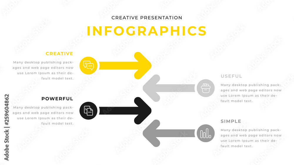 4 option yellow and gray infographic chart diagram business ...
