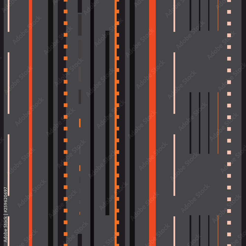Vector illustration of stylized road and highway pattern with dotted ...