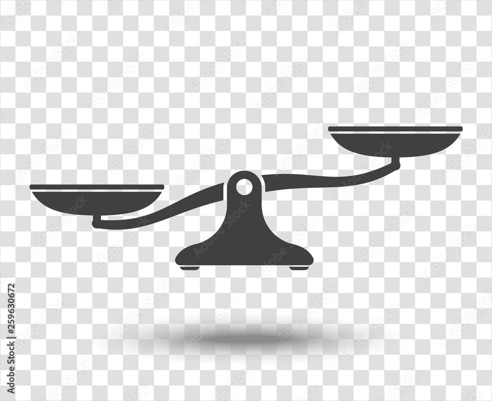 Scales icon on transparent background. Vector Stock Vector | Adobe Stock