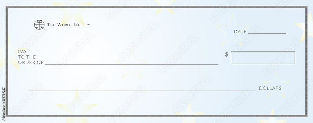 Blank lottery ticket template. Empy lotto check. Stock Vector | Adobe Stock