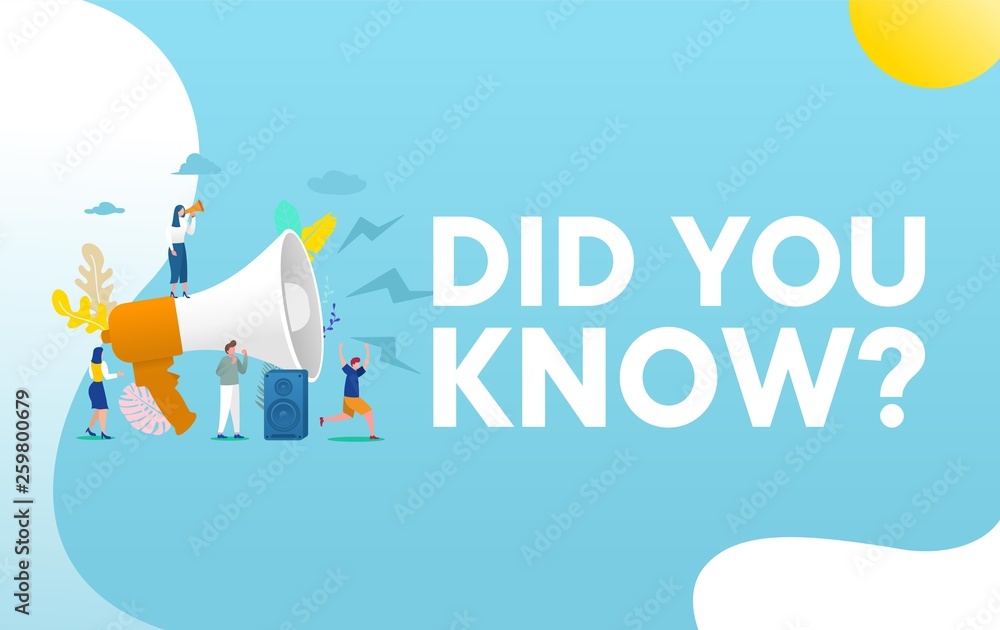 Did you know word vector illustration concept, people with megaphone ...